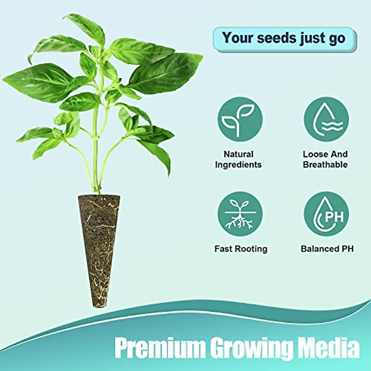 128 pcs Seed Pod Kit for Aerogarden, Grow Anything Kit for Hydroponics, Hydroponics Supplies with 50 Grow Sponges, a&b Hydroponic Nutrient Plant Food, 50 Pod Labels, Compatible with IDOO, QYO, LYKO