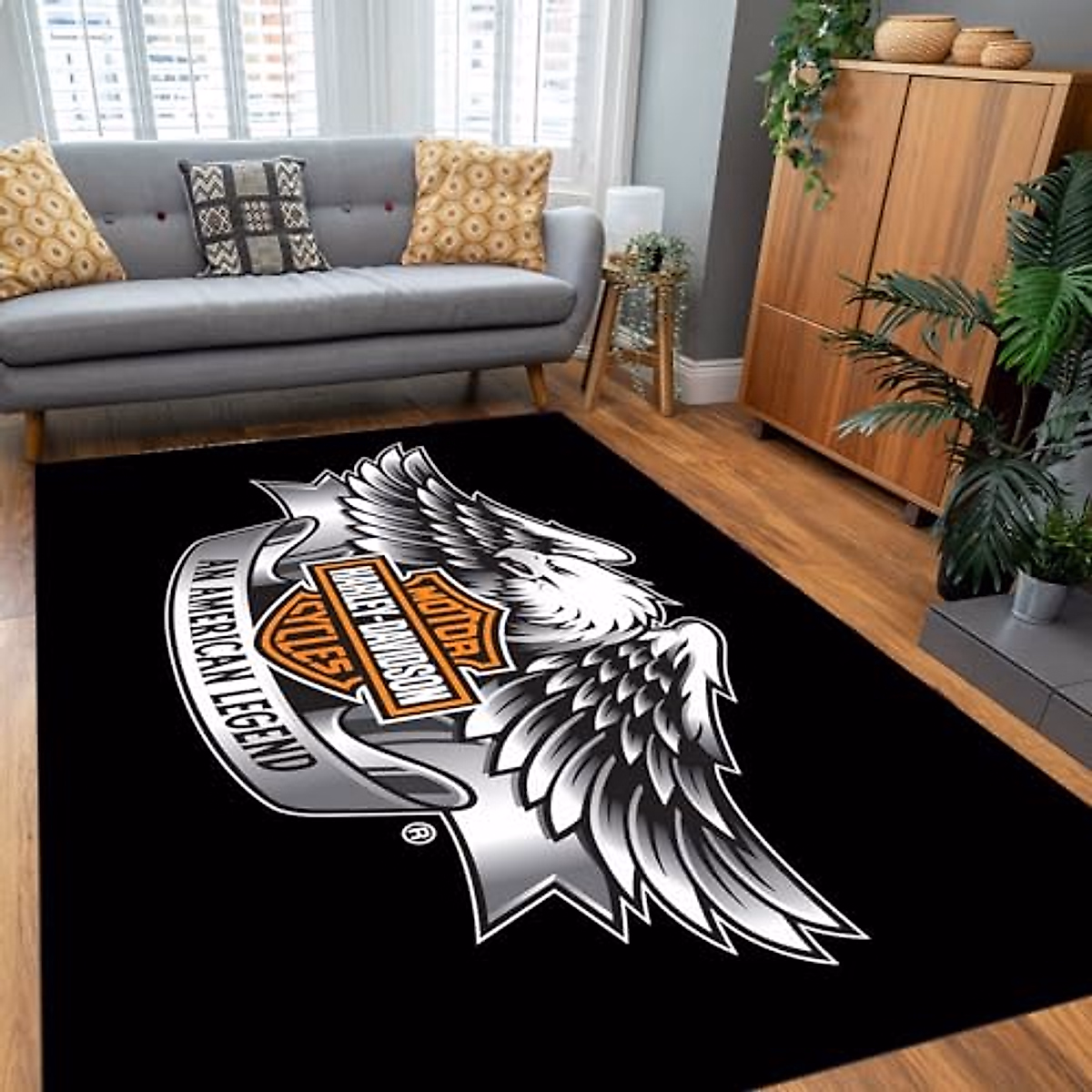 Moto Gp, Motorsport Rugs, Harley for Garage Rug, Personalized Rug, Non-Slip Backing,Themed Rug, Rug for Living Room, ms0205.2(39”x59”)=100x150cm