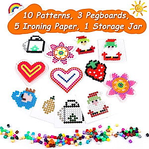 23,000 pcs Fuse Beads Kit for Kids Crafts, 30 Colors Iron Beads Set with 3 Pegboards, 5 Ironing Paper, 10 Patterns, Gifts for Birthday Christmas, Multicolor 5mm Melty Beads Bulk Refill Kit by Inscraft