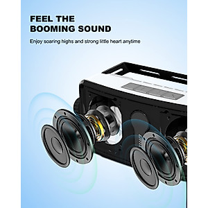 Inwa Bluetooth Outdoor Speaker, IPX5 Waterproof Wall Mount Speaker, Wireless Sync Up to 100 Speakers, Connect Seamlessly to Phone, Computer, Echo Dot, Suitable for Patio, Porch, Gazebo, Garage, 2 PCS