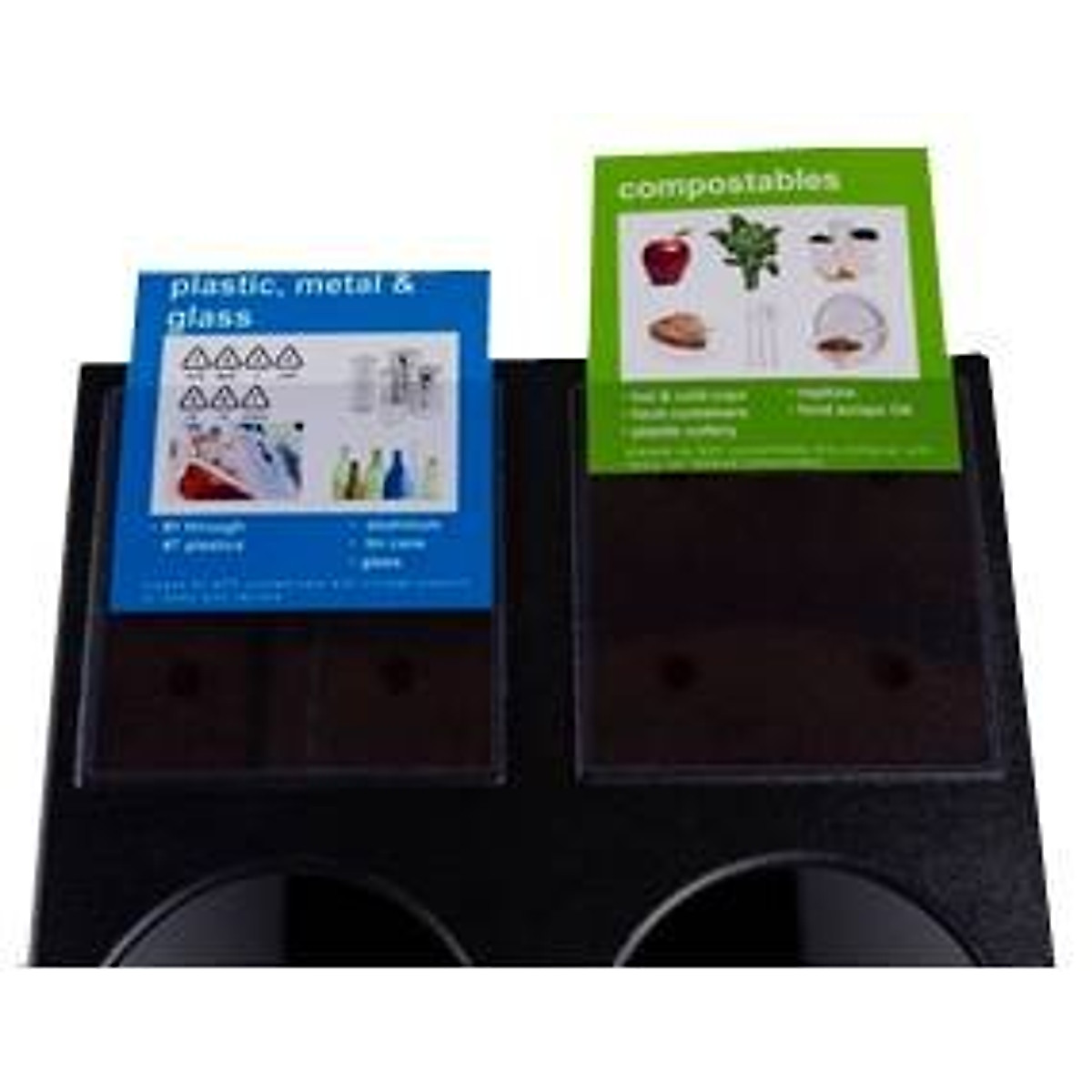 RecycleBoxBin Triple Recycling Bin - Large Capacity (25 gal. per Bin), All Plastic, Light-Weight, with Changeable Label System