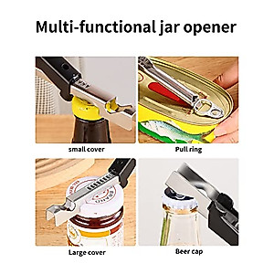 DrimMek Can Opener Manual+jar opener,Safe- Easy- Clean Side Cut Can Opener for Home, Kitchen and Dining Room