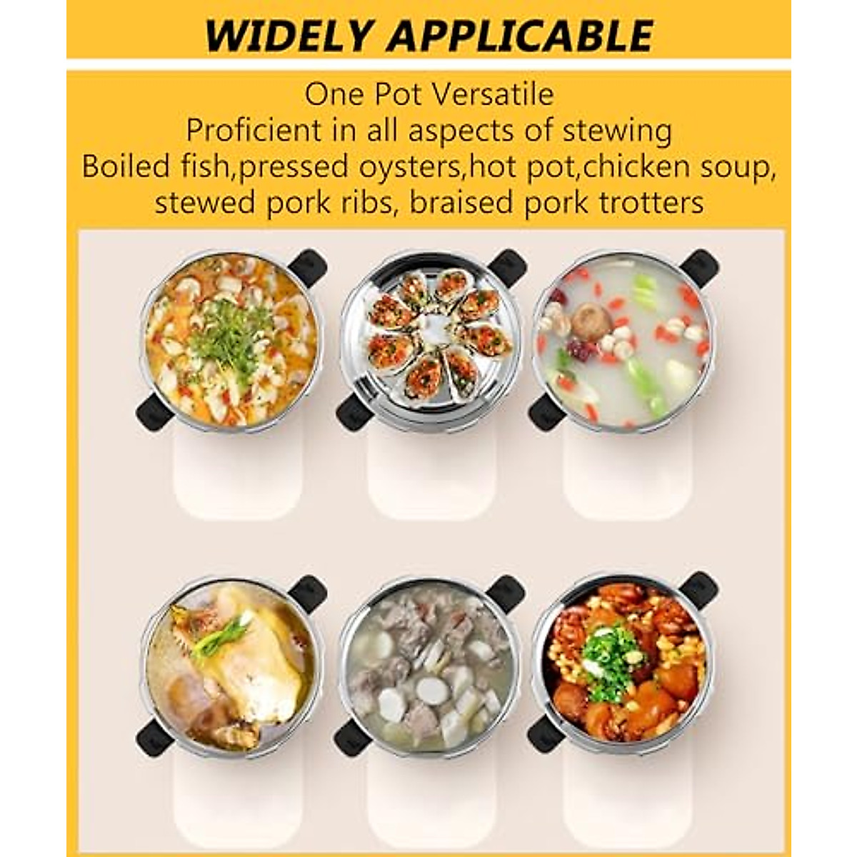 Vbestlife Pressure Cooker, 1.8L Dual Handle 80 KPA 304Stainless Steel Mini Pressure Cooker with Auto Pressure Detection, Kitchen Pressure Cooker for All Hob Types