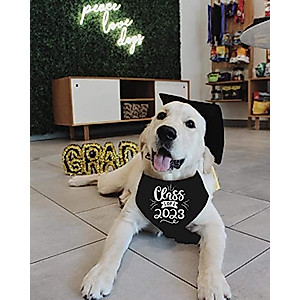 Dog Graduation Bandana 2 Pack, My Mom Graduated Dog Bandana and Class of 2023 Dog Scarf for Small Medium Large Dogs