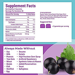 HYLAND'S Naturals Organic Elderberry Plus Gummies + Apple Cider Videgar Blast Gummies - 120 Vegan Adult Gummies (60 of Each)