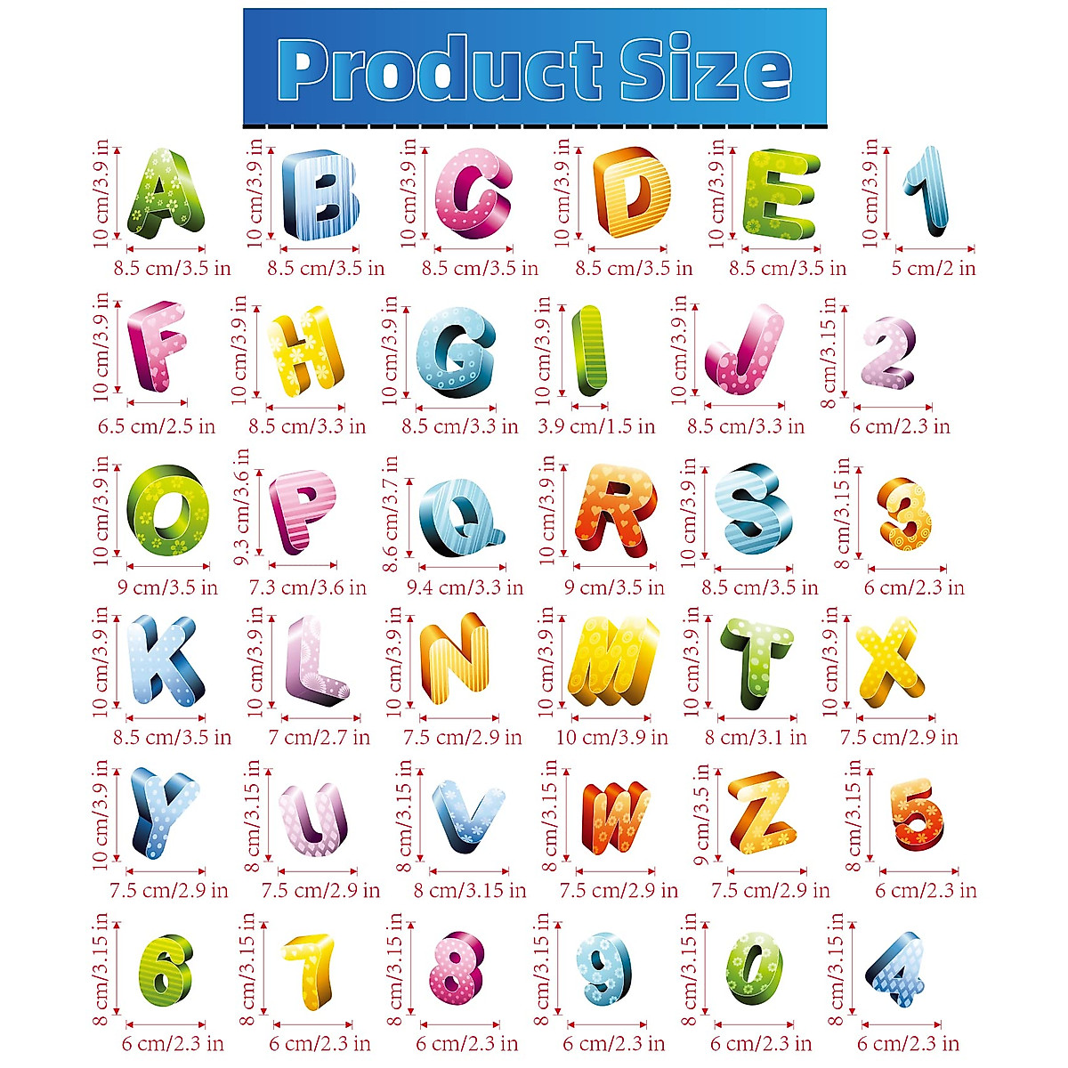 Alphabet Wall Decals ABC Stickers Learning Wall Decor for Kids Room Daycare Classroom Playroom Baby Nursery Decorations