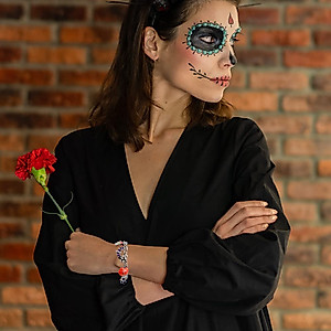 Madison Tyler Halloween Charm Bracelets for Women | Adjustable Bracelets | Pumpkin Spider Bats Spider Web Witch Hat Ball Bead Candy Corn | Halloween Holiday Party Gifts