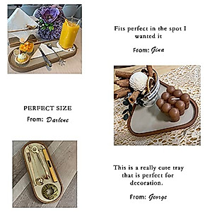 Tynulox Wood Coasters for Drinks | Warm Brown Oblong  Multipurpose Plate | Wooden Shallow Storage Tray