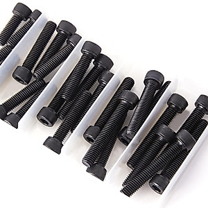 Joamang M8 x 30mm 35mm 40mm 45mm 50mm Hex Socket Head Cap Screws Bolts, 12.9 Grade Alloy Steel, Black Oxide Finish, Metric Allen Hex Drive, Fully Threaded, Assortment Kit 25Pcs