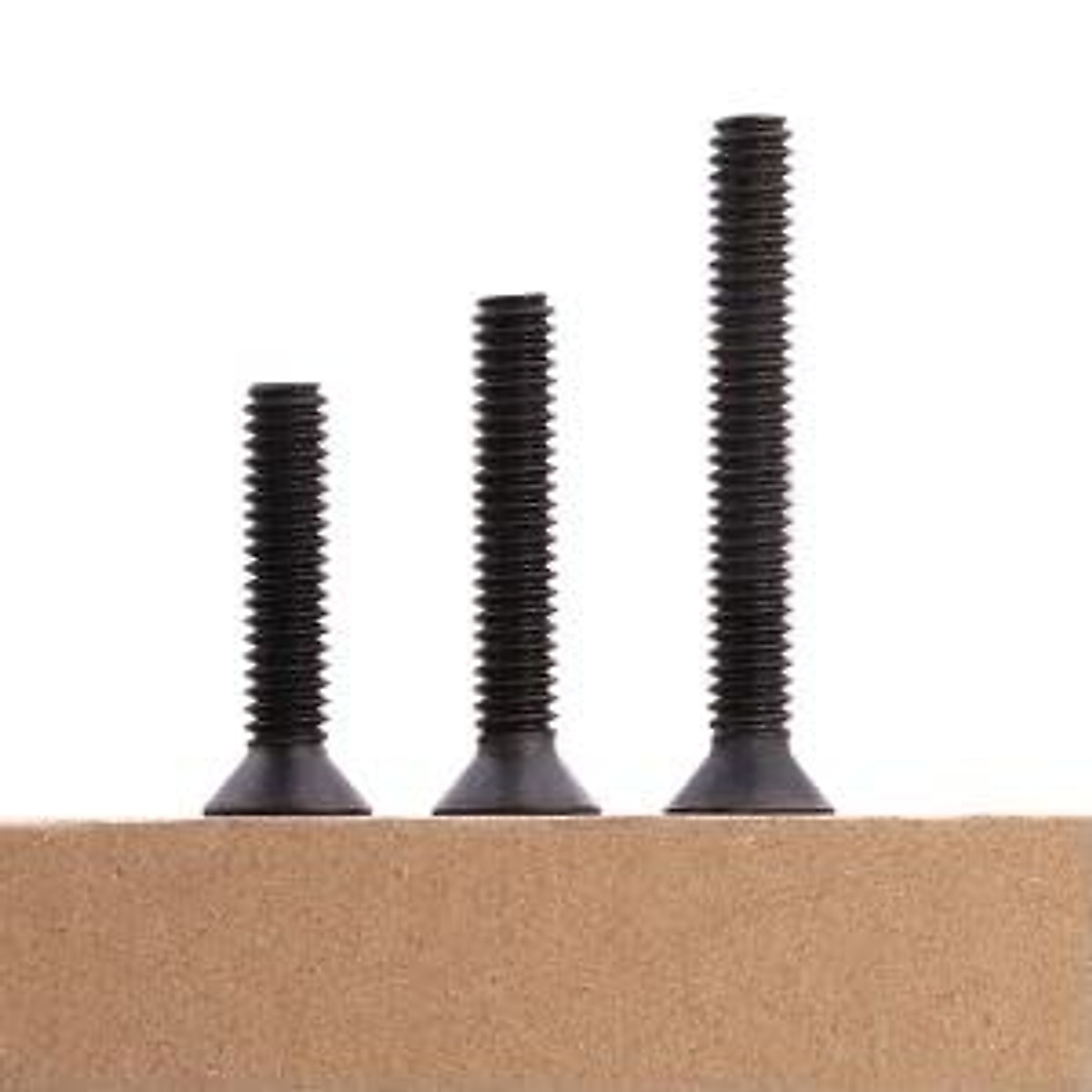 3/8-16 x 2" (10 PCS) Flat Head Socket Cap Screws, Black Oxide Finish, Hexagon Socket Countersunk Head Cap Screws, 10.9 Grade Alloy Steel, Full Thread, Coarse Thread, ASME/ANSI B18.3-8