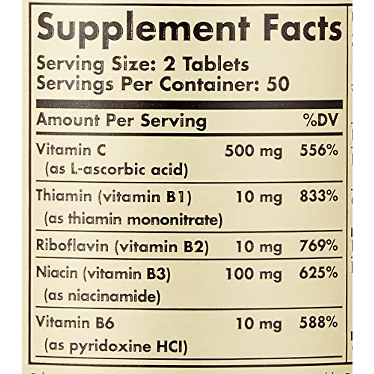 Solgar B-Complex with Vitamin C Stress Formula, 100 Tablets - Energy Metabolism - Nervous System & Immune Support - Non-GMO, Vegan, Gluten Free, Dairy Free, Kosher, Halal - 50 Servings