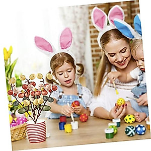 Garneck 5 Egg Decoration Easter Egg Tree Branches Flower Pick Easter Egg Flower Picks Cake Decor Easter Wreath Decoration DIY Easter DIY Crafts Egg Mini Plant pots spot Foam Party Supplies