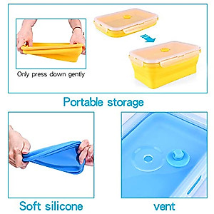 Collapsible Silicone Storage Set of 4 Plus Bonus Ice Tray - BPA Free, Microwave, Dishwasher And Freezer Safe