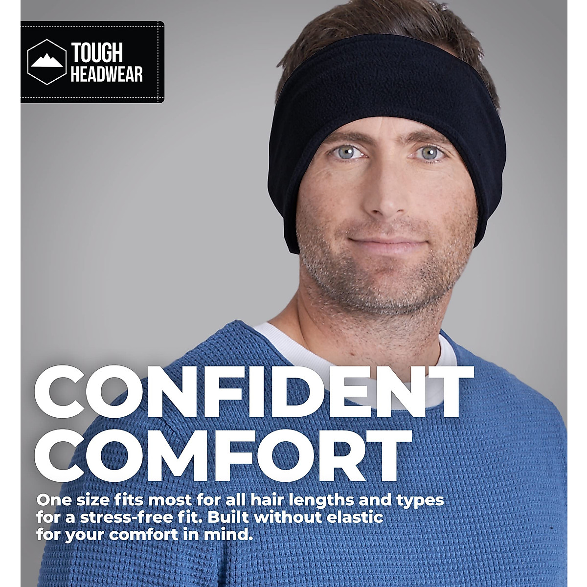 Tough Headwear Fleece Ear Warmer Headband For Women & Men, Winter Headband, Running Ear Muffs, Ear Covers for Cold Weather