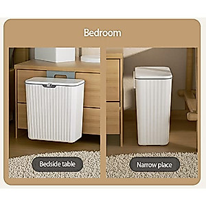 2.4 Gal Hanging Trash Can for Kitchen Cabinet Door with Slide Open Lid, Wall Mounted Plastic Garbage Bin for Kitchen Under Sink, Bathroom, Cupboard, Bedroom, Office, Camping