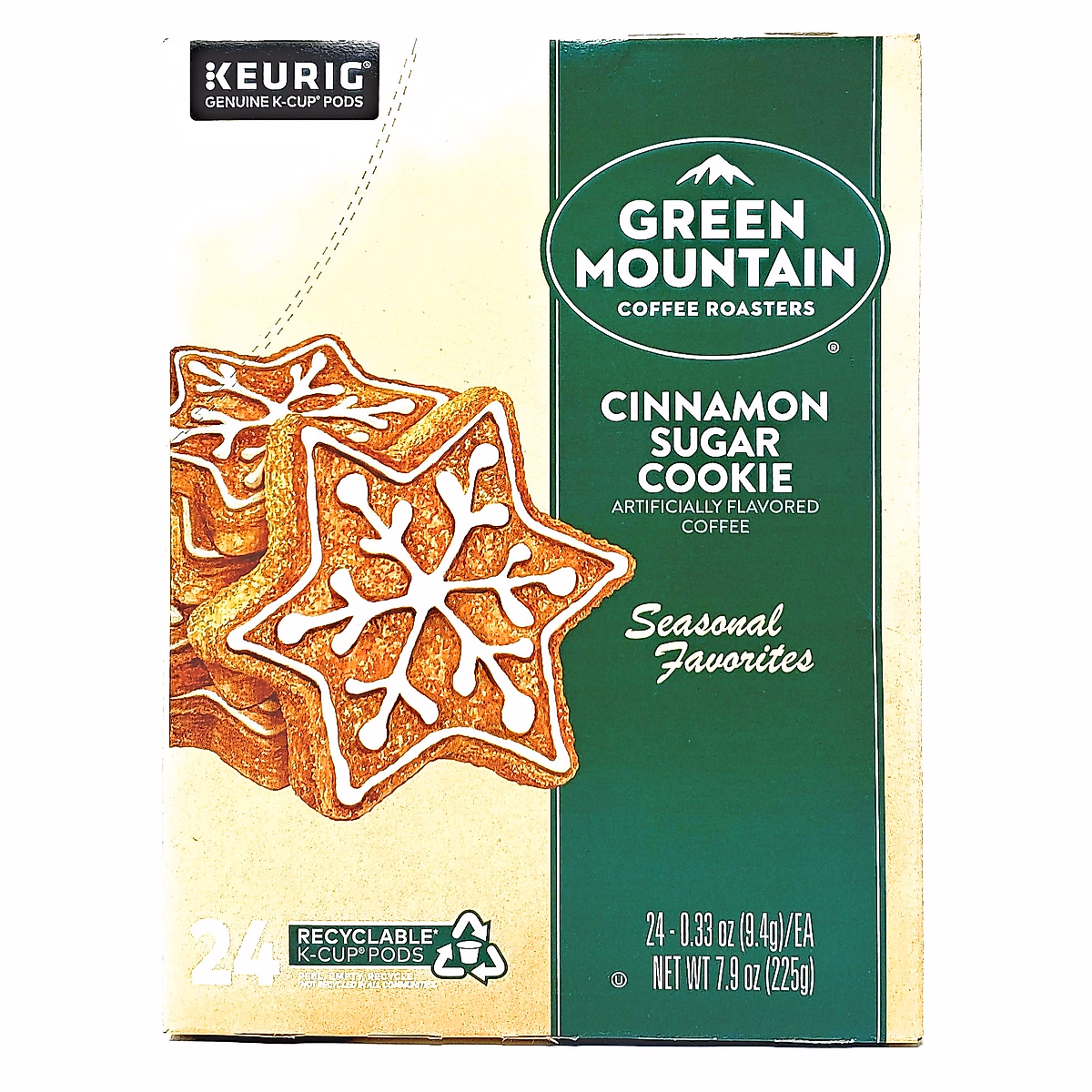 Green Mountain K Cups Seasonal Variety Pack of 2 Flavors - Cinnamon Sugar Cookie and Maple Pecan - Pack of 48 K Cups - 24 K Cups Per Flavor - For Use of Keurig Coffee Makers