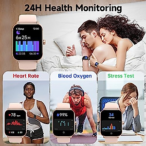 Faweio Smart Watch, Bluetooth 5.3 Answer/Make Call, Alexa Built in, 1.8" Fitness Tracker with Heart Rate SpO2 Sleep Monitor, Smart Watches for Men Women iPhone Android Compatible IP68 Waterproof