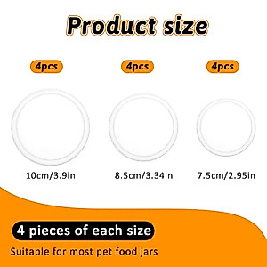 Giantree 12 Pcs Pet Food Can Covers, Large Medium & Small Plastic Tight Seal Lids Universal Cat Dog Food Can Lids for Canned Goods or Pet Dog Cat Food Saver Reusable