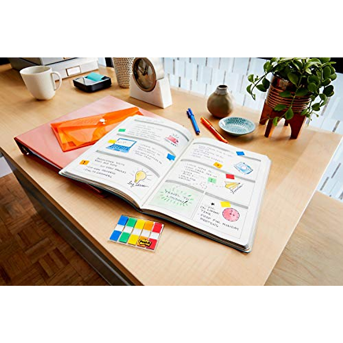 Post-it Flags Combo Pack, 4 On-The-Go Dispensers/Pack, 120 .94 in Wide and 200 .47 in Wide Flags, Assorted Colors (683-XL1)