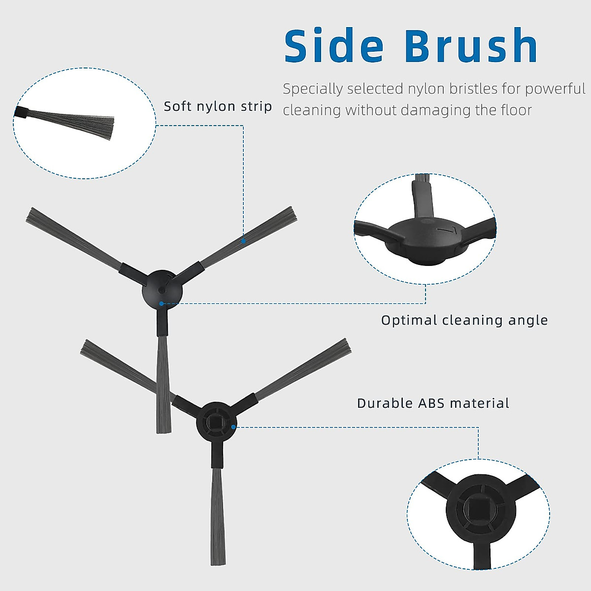 Replacement Parts Compatible with MAMNV BR150 BR151, ZCWA BR150 BR151, MANVINS G20, GTTVO BR150 BR151, EICOBOT BR150 BR151 Robot Vacuum Cleaner 4 Side Brushes, 4 Hepa Filters, 2 Mop Pads Accessories