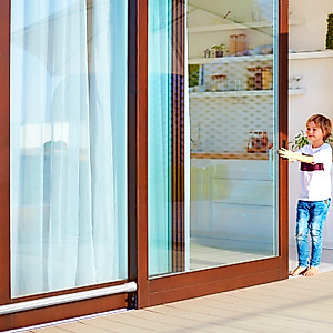 Fabbay Window Security Bar Adjustable Sliding Glass Door Lock Security Stick for Door with Rubber Tips, 23.62-39.37 Inch in Length(White, 2 Pieces)