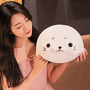 CAZOYEE Soft Seal Plush,Cute Seal Stuffed Animal,Chubby Snuggle Seal Sea Animal Plush Pillow,Cuddly Gift for Kids Children Baby Girls Boys Toddlers,Creative Plush Seal Decoration,19.6”