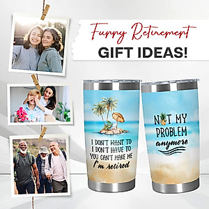 TEEZWONDER Retirement Gifts for Men Women - Stainless Steel Insulated Coffee Tumbler With Lid 20 Oz - Farewell Goodbye Thank You Retirement Gift for Coworkers Boss Friends