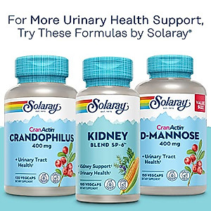 SOLARAY CranActin Cranberry Extract 400mg, Concentrated Cranberry Supplement for Urinary Tract Health & Bladder Support, with Vitamin C for Immune Support, Vegan (120 CT)