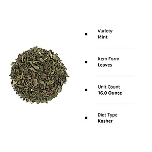 Frontier Organic Spearmint Leaf, 1-Pound Bulk, Chopped, Minty Fresh, Cooking, Teas & Herbal Body Care, Kosher, Non-ETO