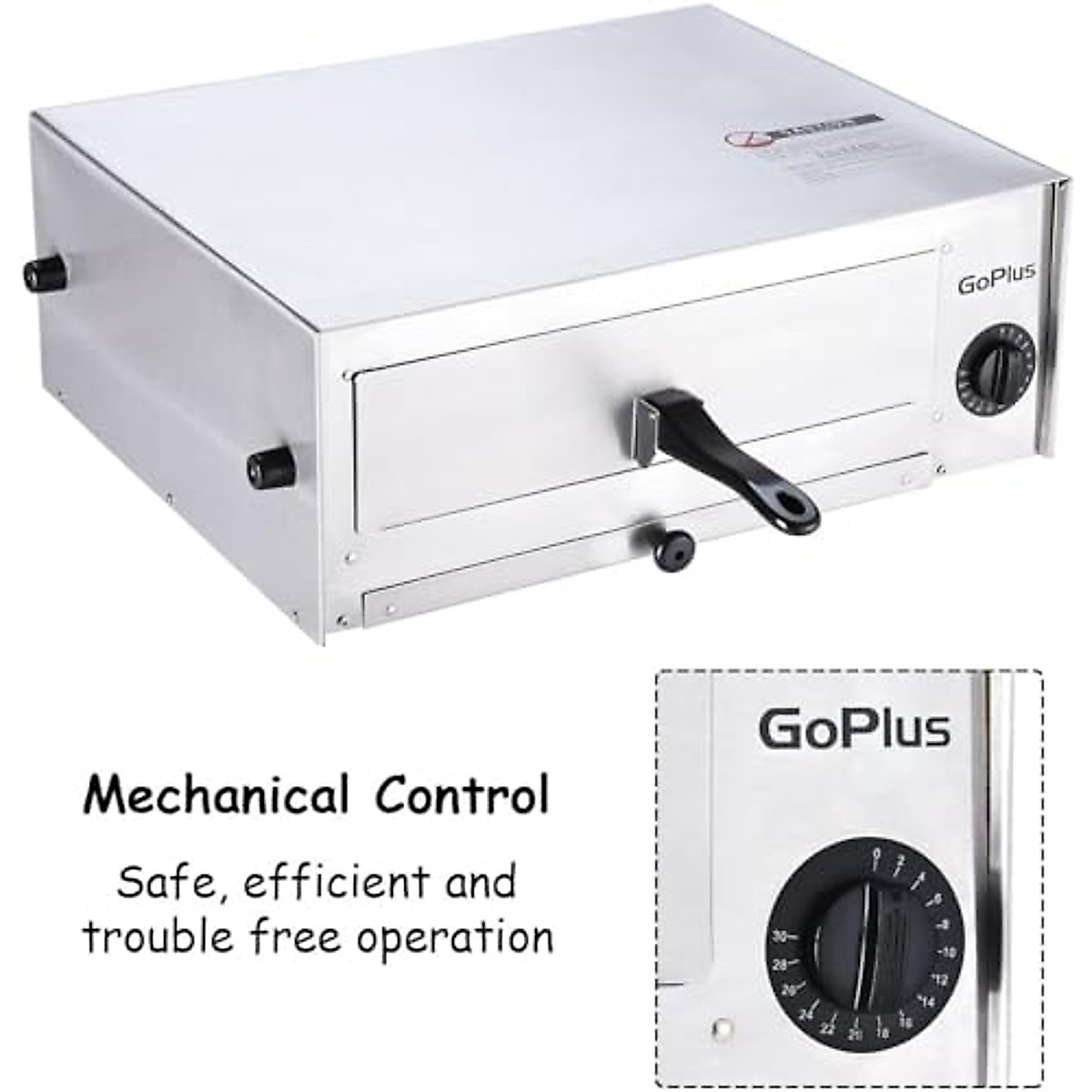 Goplus Electric Pizza Oven Stainless Steel Pizza Baker for Kitchen Commercial Use, Snack Oven