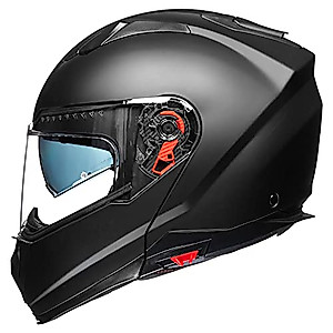 ILM Modular Motorcycle Helmets for Adults Men Full Face Flip up Pinlock Compatible DOT Model 909 (Matte Black, L)