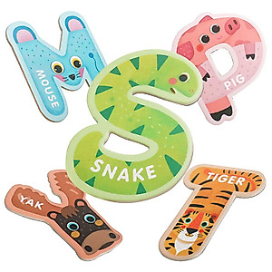 JOCHA ABC Letter Cute Animals Fridge Jumbo Large Alphabet Magnets Preschool Learning Spelling Stick Refrigerator Magnetic Uppercase Colorful Game Toys Set for Kids Toddlers 3 4 5 Years Old