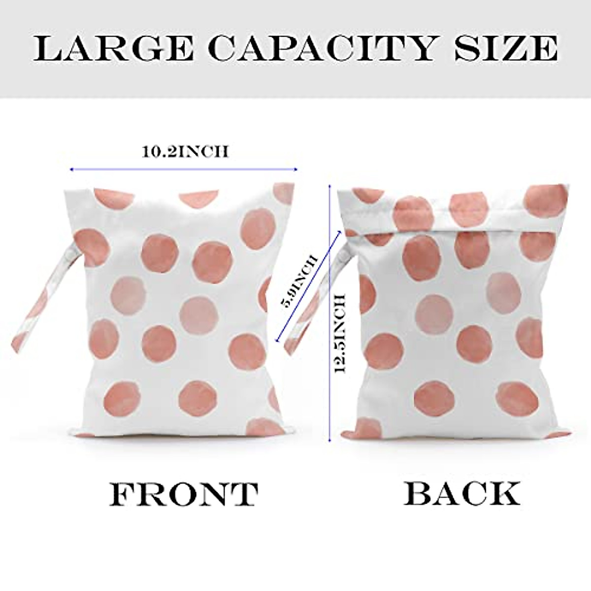 zcyxuuw Wet Bag, Wet Dry Bag, Wet Bag for Swimsuit, Travel, Beach, Pool, Diapers, Dirty Yoga Gym Clothes, Makeup Bag, Waterproof Reusable Polka Dot Decor Geometric Polka Dot