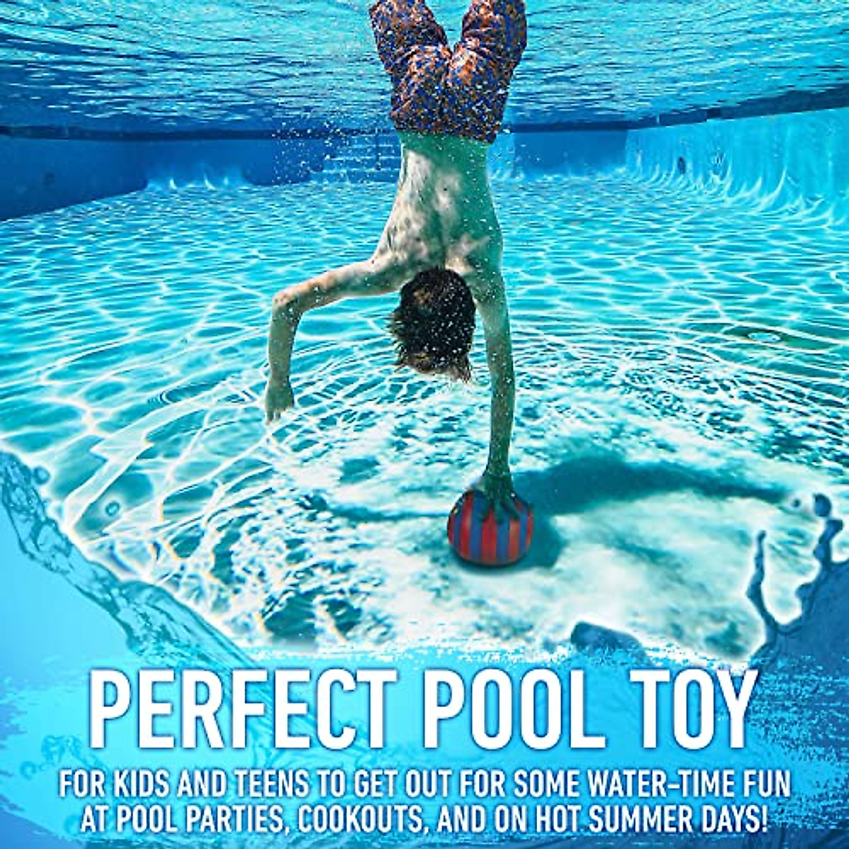 Franklin Sports Cannonball Water Ball - Underwater Pool Ball Toy - Dribble, Bounce and Pass Under Water - Fun Summer Pool Toy for Kids + Teens - 9" PVC Pool Ball for Underwater Pool Games