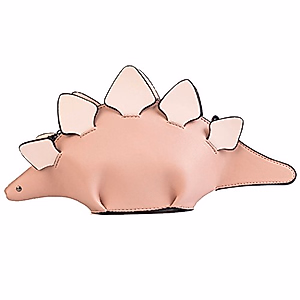 MILATA Dinosaur Shape Cross Body Bag Women Pu Leather Chic Clutch Purse for Girls (pink)