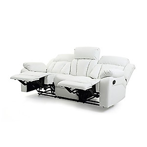 Glory Furniture Reclining Sofa White Faux Leather