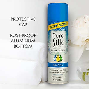 Value Size - Pure Silk Dry Skin Treatment Spa Therapy Shave Cream, 9.5 Ounces (Pack of 6)
