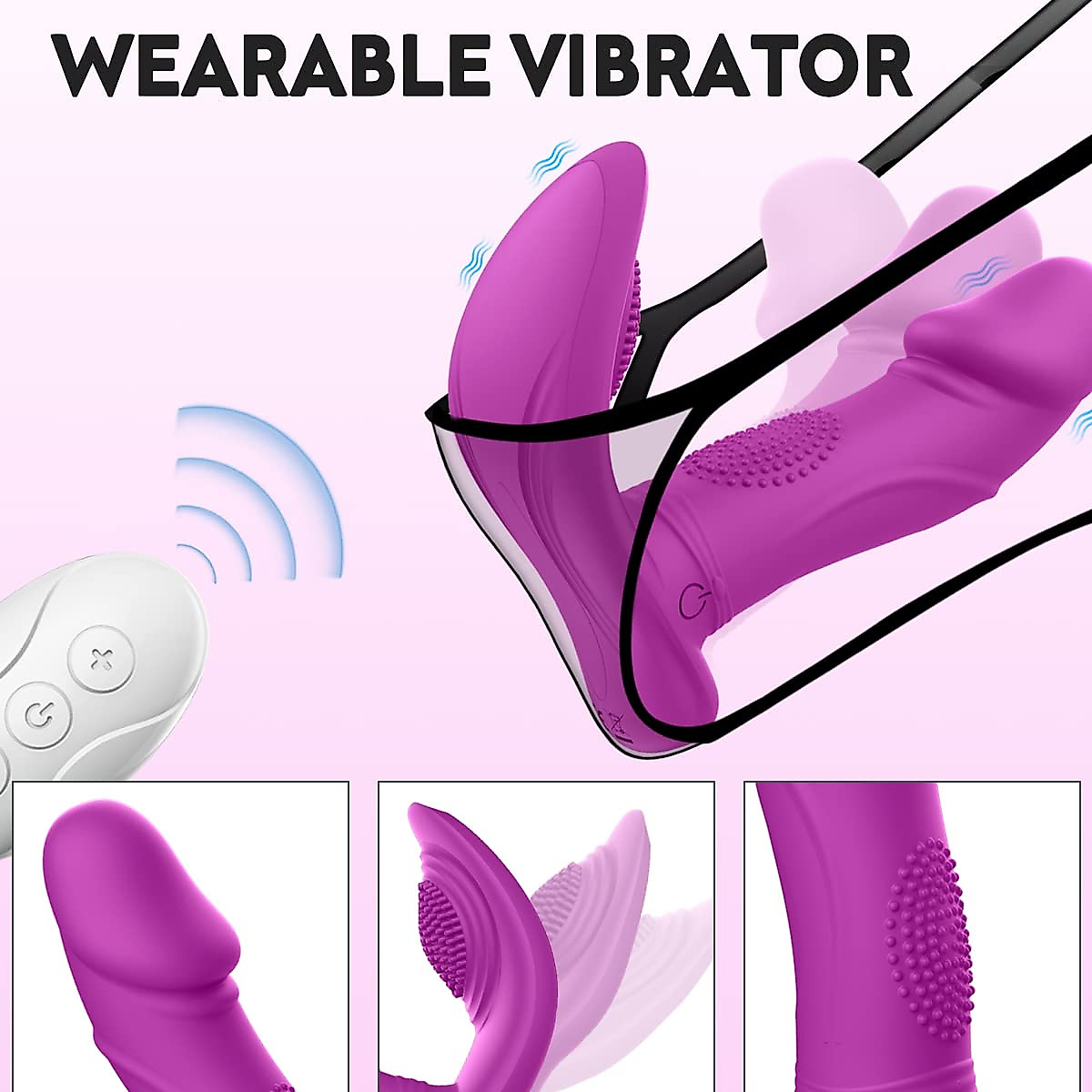 Wiggling Wearable Vibrator Mimic Finger - SEXY SLAVE Adult Sex Toys Quiet Panty Vibrator with Remote, 3 Wiggling & 7 Vibration G Spot Vibrator, Sex Toys for Women (Sex Toy-Panty)