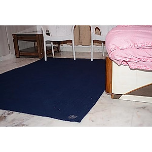 Hand Braided Bohemian Rectangle Blue Rug Cotton/Rugs for Bedroom/Bedside Rug/Recycled Cotton Rug/Organic Rug/Handmade Rug (10x11)