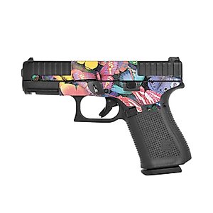 MightySkins Glossy Glitter Skin Compatible With Glock 44 Compact 22LR 4.03” Barrel - Butterfly Party | Protective, Durable High-Gloss Glitter Finish | Easy to Apply and Change Styles | Made in The USA