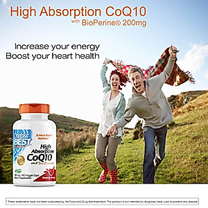 Doctor's Best High Absorption CoQ10 with BioPerine, Non-GMO, Gluten & Soy Free, Naturally Fermented, Vegan, Heart Health and Energy Production, 200 mg, 180 Count
