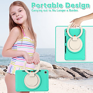 Tablet PC Case Kids Cover Compatible with Samsung Galaxy Tab S6 Lite 10.4"/ P610 - Rotating Shockproof Handle with Stand Kid-Proof Case,Rugged Heavy Duty Protective Tablet Case Tablet Home (Color : M