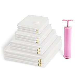 MOHAP Vacuum Storage Bags Space Saver Vacuum Seal Storage Bags with Hand Pump for Clothes, Comforters and Blankets - 12-Pack (3 Jumbo, 3 Large, 3 Medium, 3 Small)