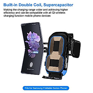 Wireless Car Charger Phone Holder Mount, Electromagnetic Sense Auto Clamping Holder Air Vent Car Charging Compatible with iPhone 14 13 12(Pro/Pro Max/Plus/Mini) Samsung Galaxy S23 S22 S21 Z Flip,etc