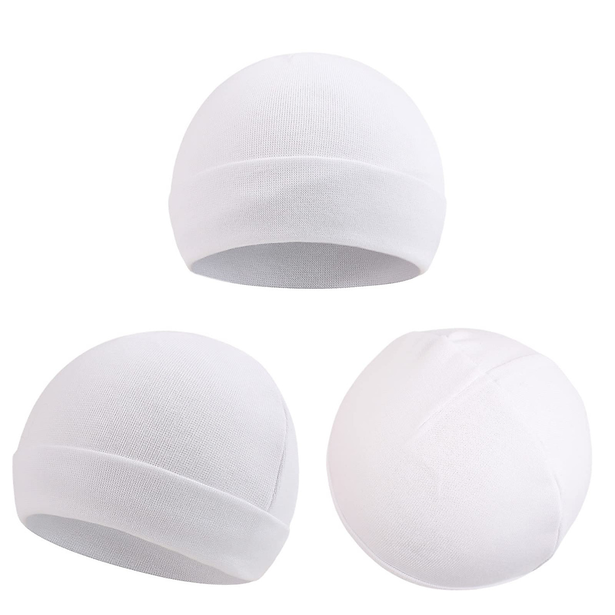 PESAAT Newborn Boy Beanie 0-6 Months Cotton Baby Girls Hats Mittens Autumn Winter Newborn Hospital Hat (6 Colors（Hat,Gloves,Socks）)