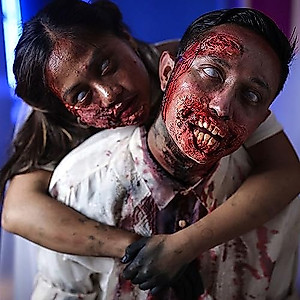 Liquid Latex Makeup Kit - White & Flesh, Blood Spray, Dripping & Gel Blood, Zombie Makeup for Wounds