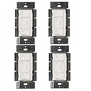 Lutron PD-5NE-WH Caseta Wireless Smart Lighting Dimmer Switch 4-Pack, White