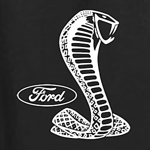 Wild Bobby Retro Ford Shelby Cobra Emblem Vintage White Logo Front Back Cars and Trucks Graphic Zip Up Hoodie Sweatshirt, Black, X-Large