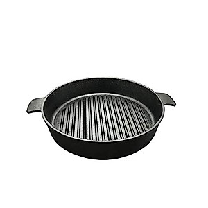 SDGH Thick Striped Cast Iron Frying Pans， Steak Grill Frying Pans Uncoated Non-Stick Grill Plate Cooking Roasting Pot