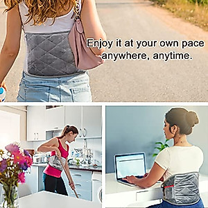 Vofuoti Cordless Heating Pad with Massager, 3 Vibration Modes and 3 Heating Settings, Portable Heating Pad with Battery, Machine Washable, Heating Pad for Back Pain Relief, Gift for Women Men